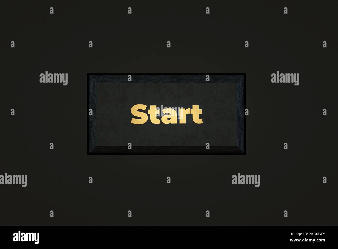 start button over black background, 3d render Stock Photo - Alamy