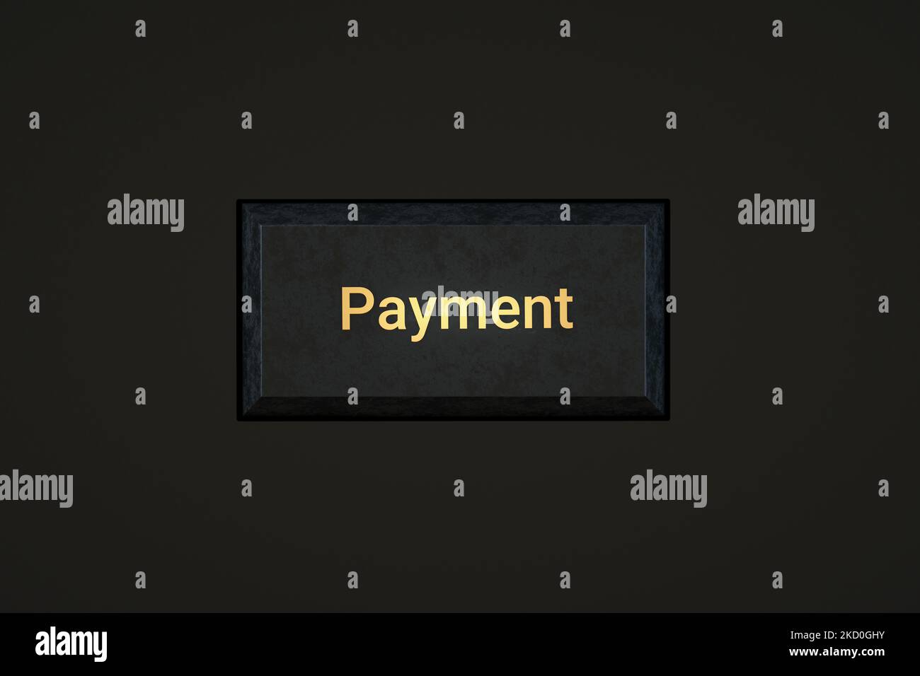 payment button over black background, 3d render Stock Photo - Alamy