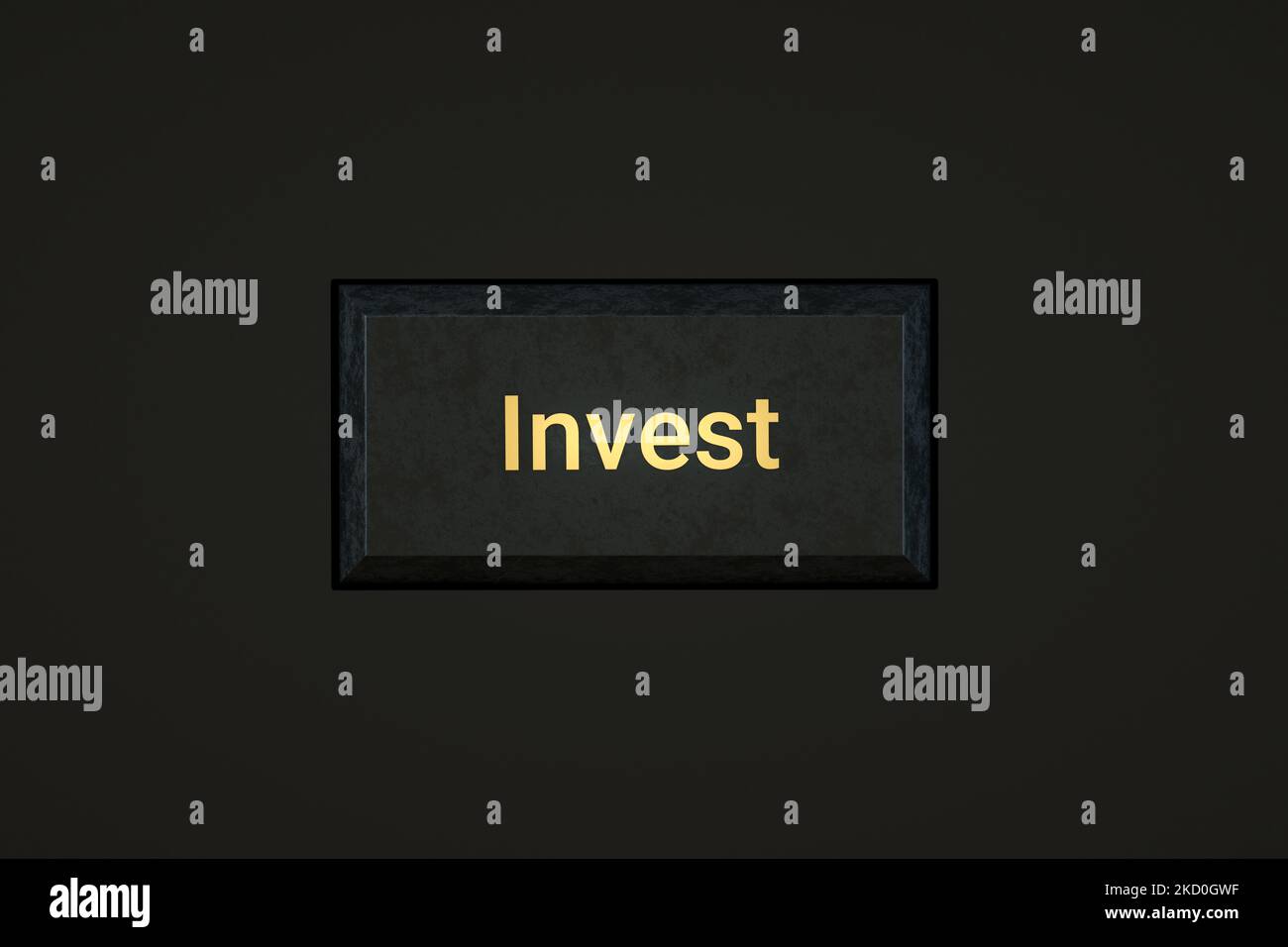invest button over black background, 3d render Stock Photo - Alamy