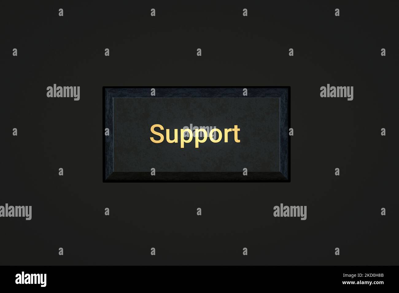 support button over black background, 3d render Stock Photo - Alamy