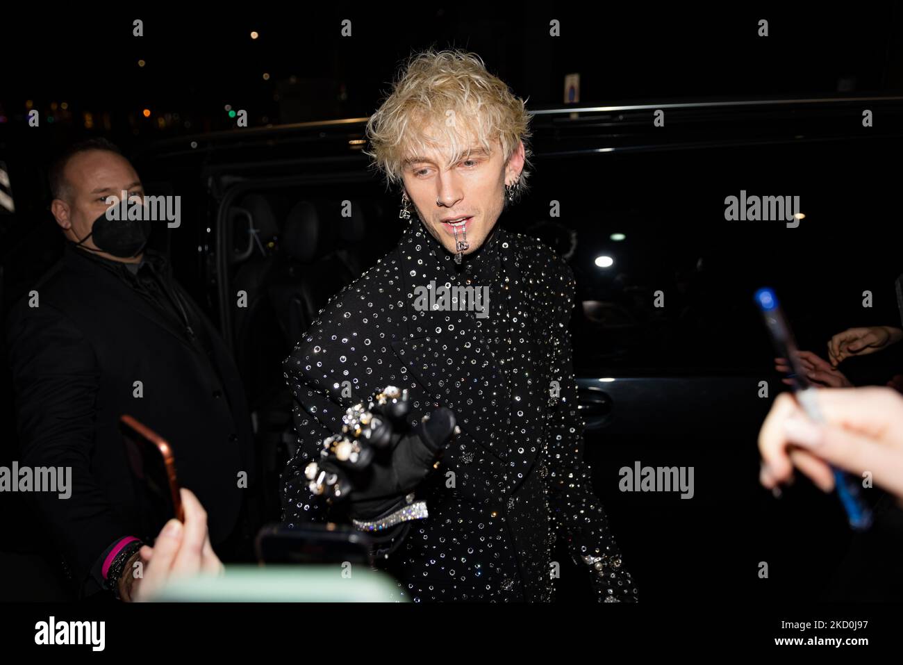 Machine Gun Kelly leaves Dolce & Gabbana fashion show during the Milan ...