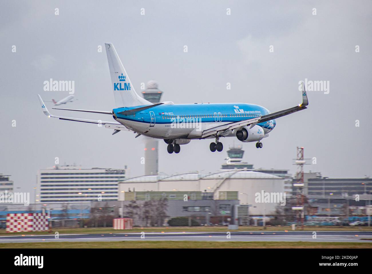 KLM Royal Dutch Airlines Boeing 737-800 aircraft as seen flying and ...