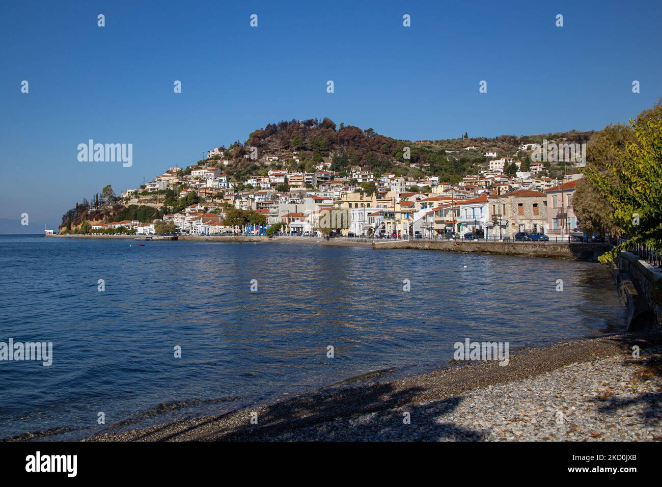 Limni village in Northern Evia island. The picturesque village is built ...