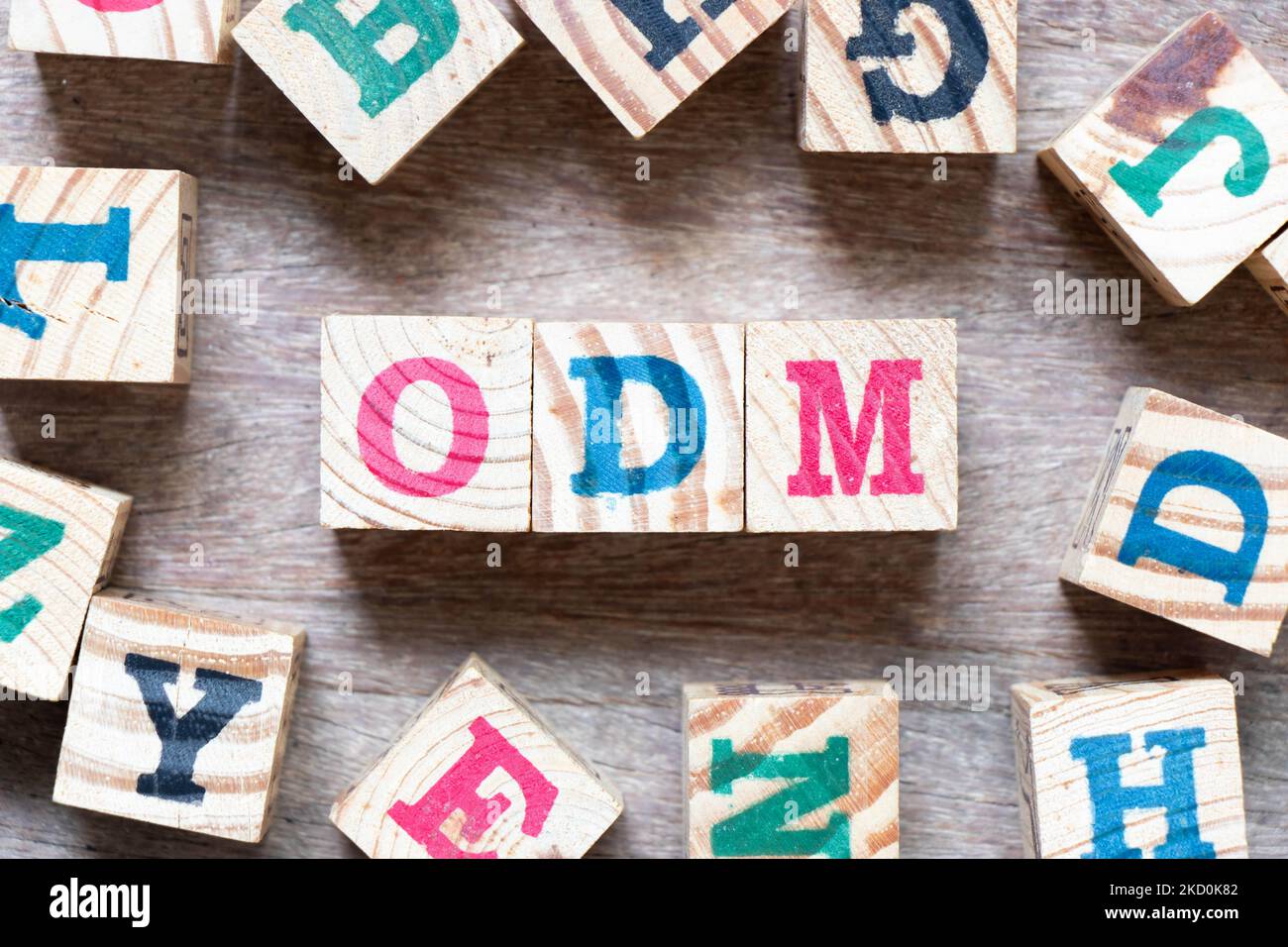 Alphabet letter block in word ODM (Abbreviation of Original design ...