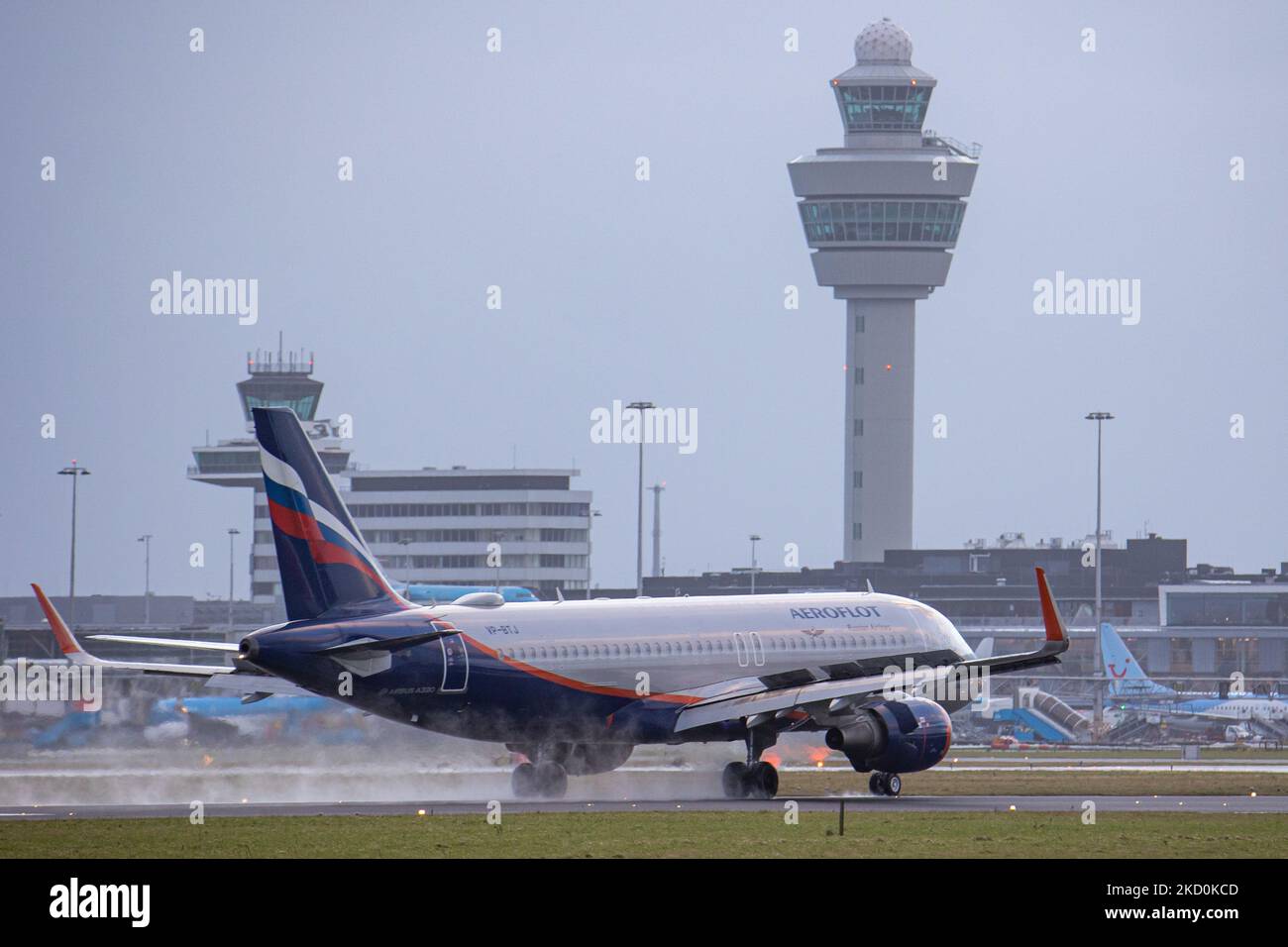 An Aeroflot - Russian Airlines Airbus A320 aircraft as seen on final ...