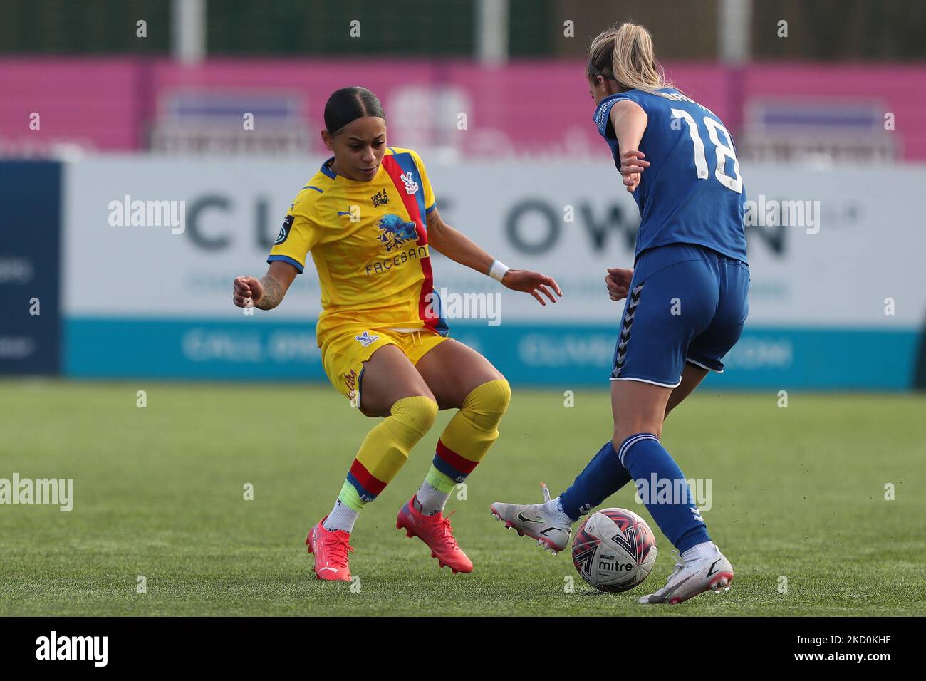 Danielle Brown of Durham Women in action with Siobhan Wilson of Crystal ...