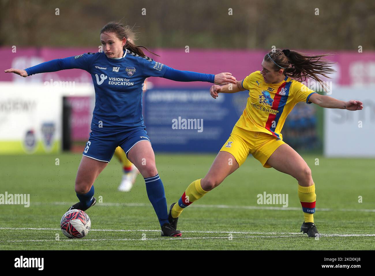 Sarah Robson of Durham Women in action with Molly Sharpe of Crystal ...