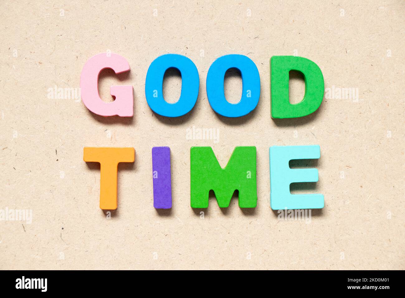 Color alphabet letter in word good time on wood background Stock Photo ...