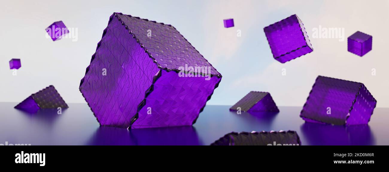 surrealistic abstract background of technological interstellar cubes ...