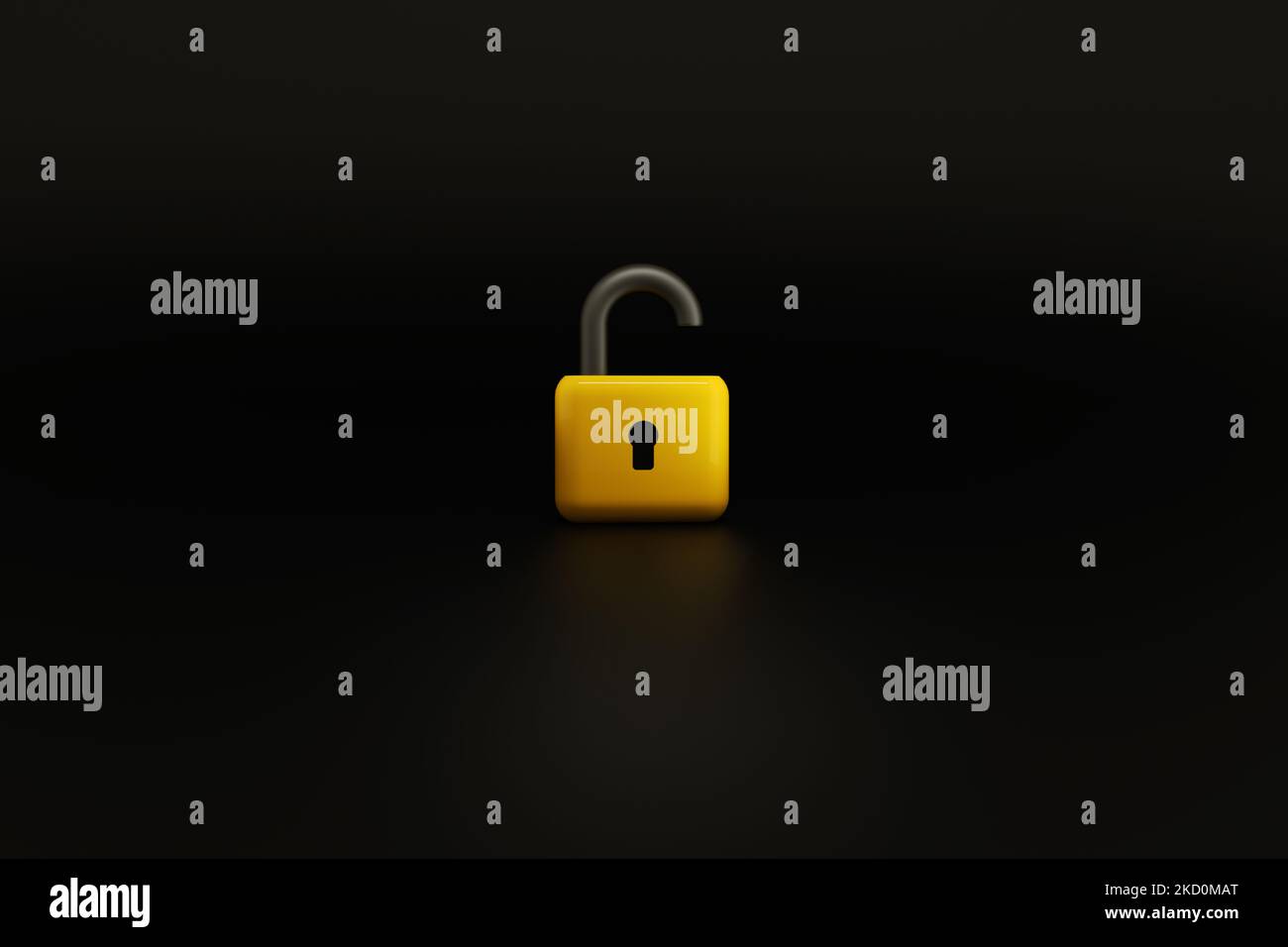 Open lock over black background, 3d rendering Stock Photo - Alamy