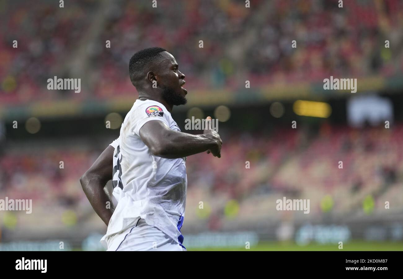Musa Noah Kamara of Sierra Leone celebrates scoring their first goal ...