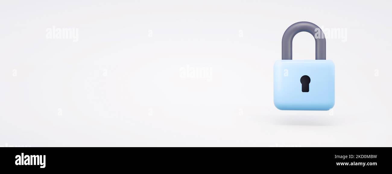 closed lock over light background, 3d rendering, panoramic layout Stock ...