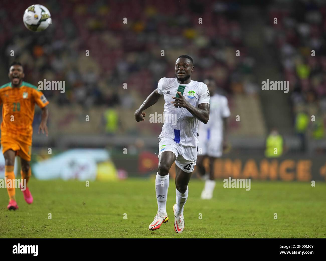 Musa Noah Kamara of Sierra Leone during Sierra Leone versus Ivory Coast ...