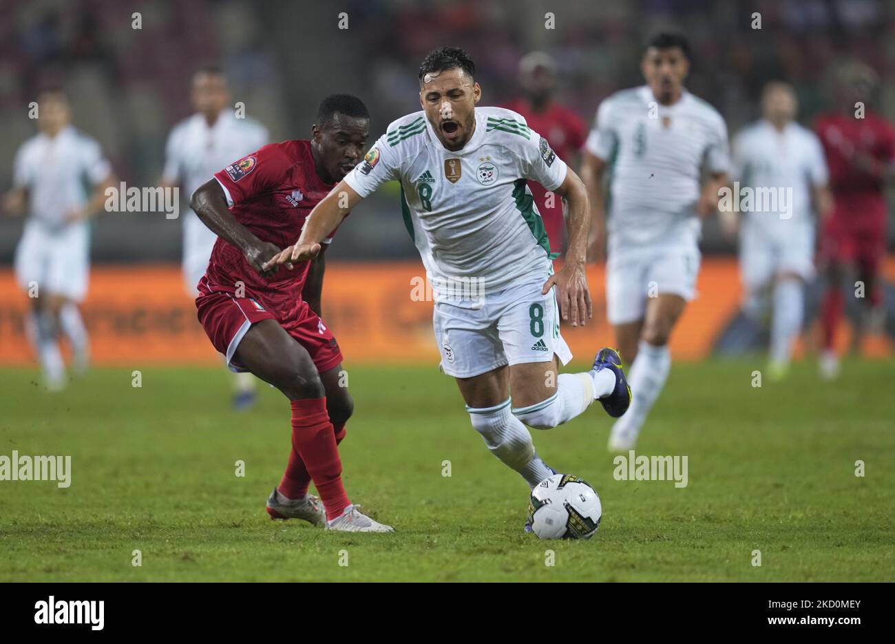 Youcef Belaïli of Algeria during Algeria versus Equatorial Guinea ...