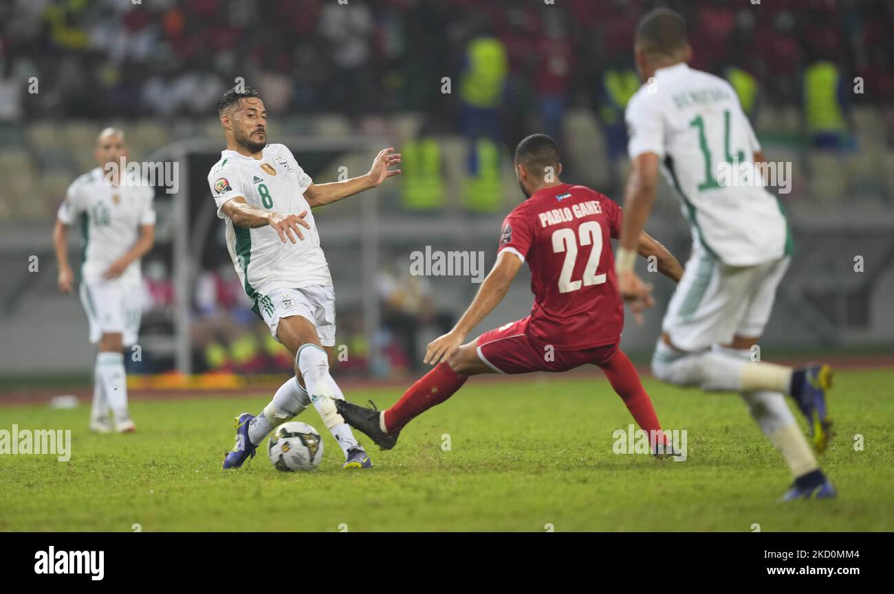 Youcef Belaïli of Algeria during Algeria versus Equatorial Guinea ...