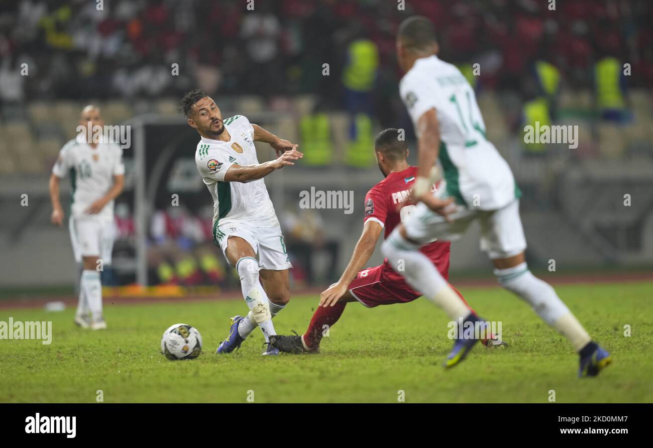 Youcef Belaïli of Algeria during Algeria versus Equatorial Guinea ...