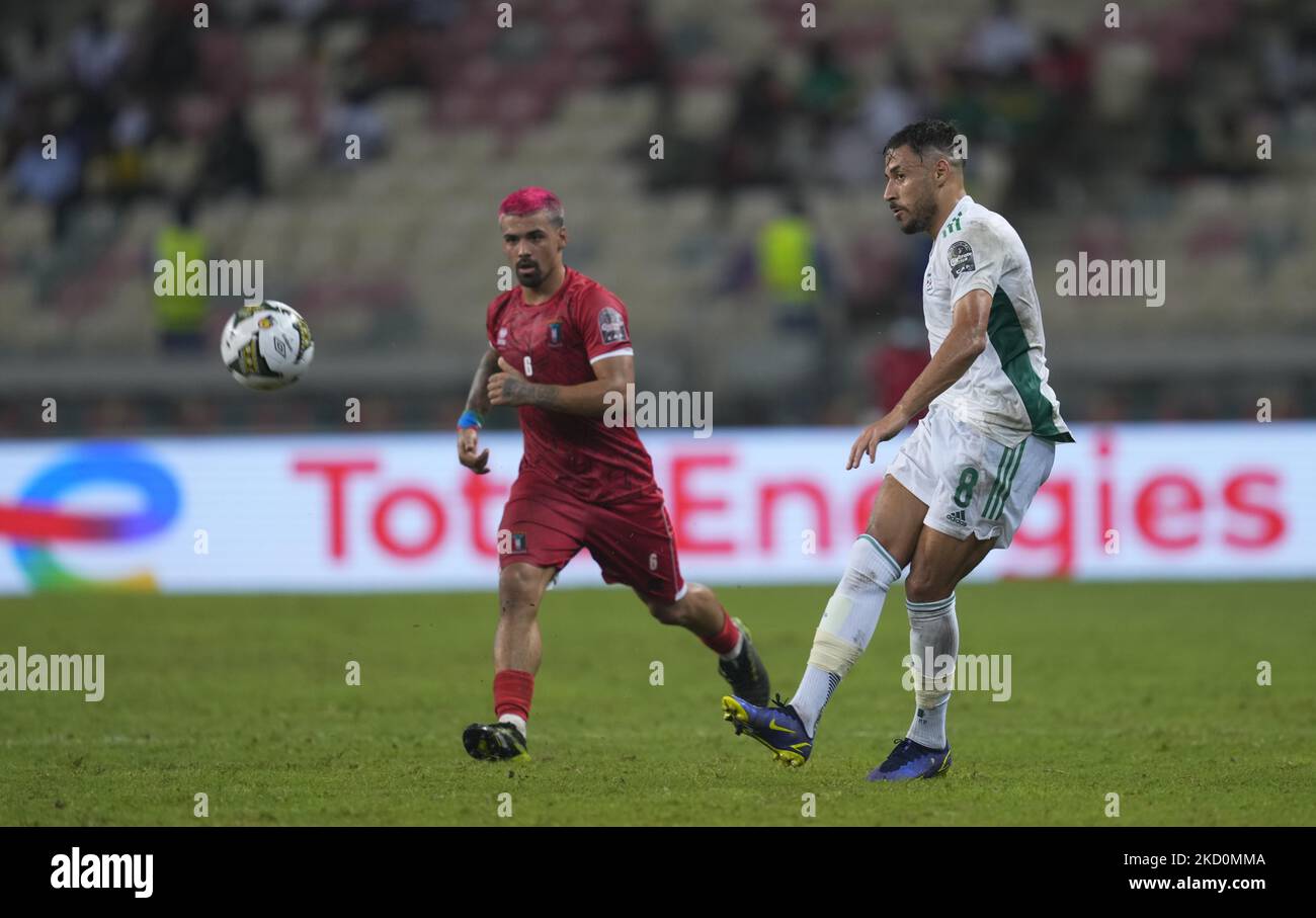 Youcef Belaïli of Algeria during Algeria versus Equatorial Guinea ...