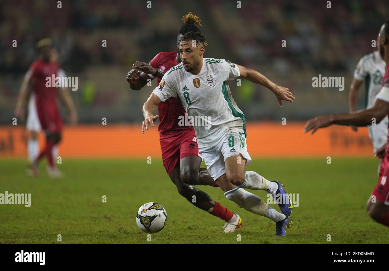 Youcef Belaïli of Algeria during Algeria versus Equatorial Guinea ...