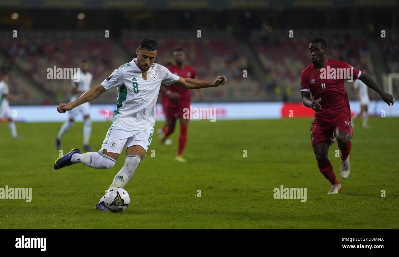 Youcef Belaïli of Algeria during Algeria versus Equatorial Guinea ...