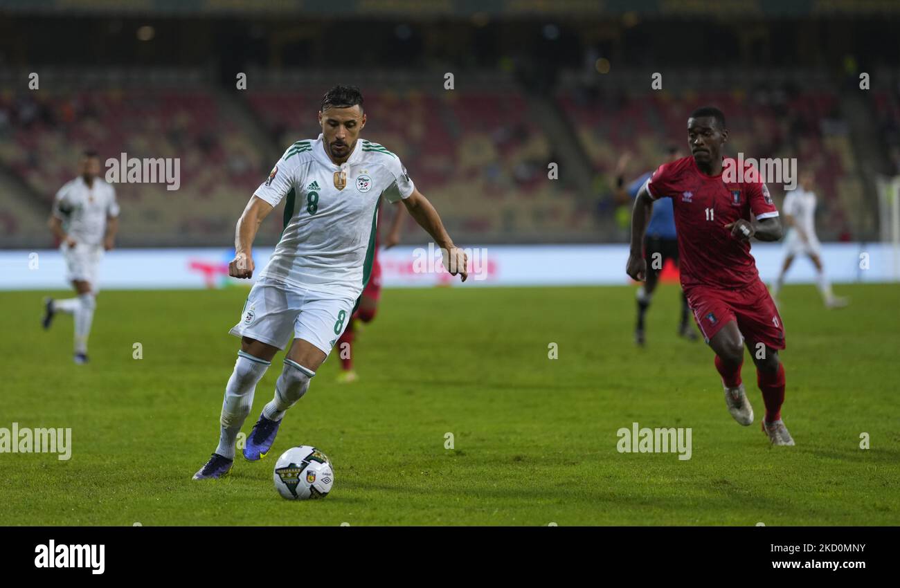 Youcef Belaïli of Algeria during Algeria versus Equatorial Guinea ...