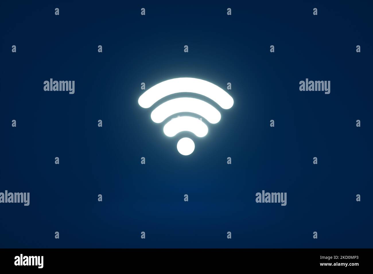 wifi symbol over blue background, 3d rendering Stock Photo - Alamy