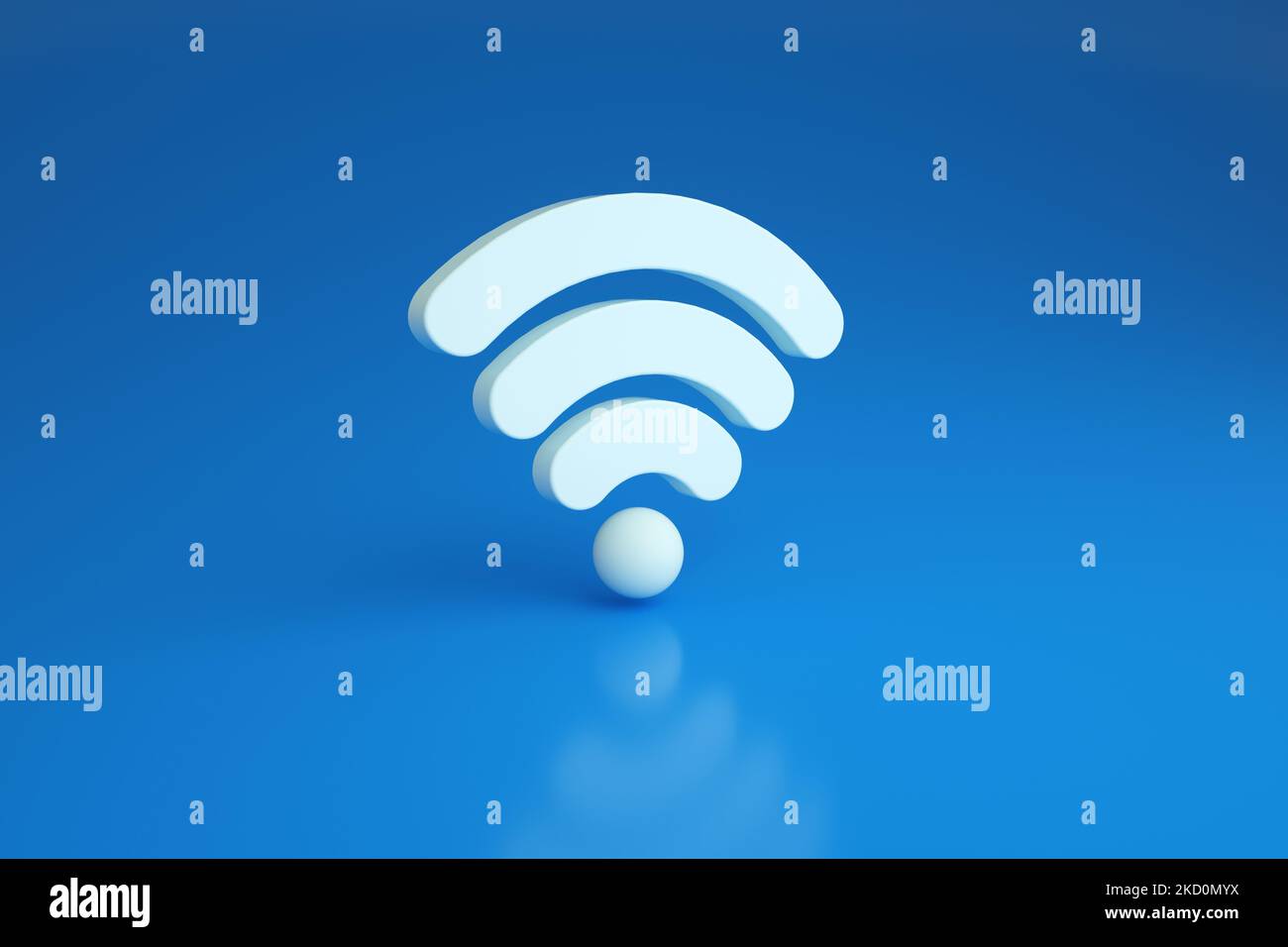 wifi symbol over blue background, 3d rendering Stock Photo - Alamy