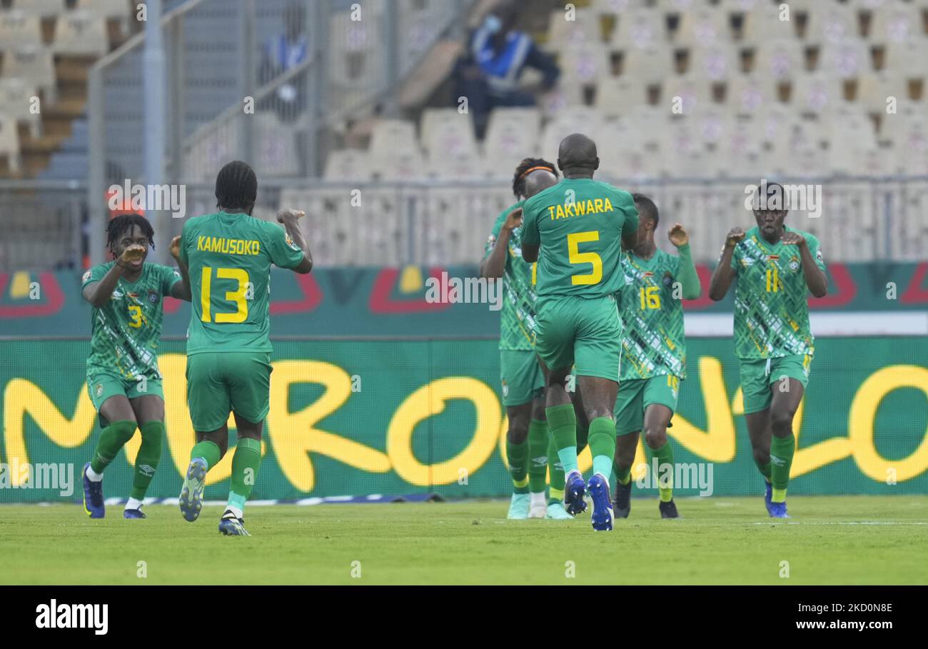 Kudakwashe Mahachi of Zimbabwe celebrates scoring their second goal ...