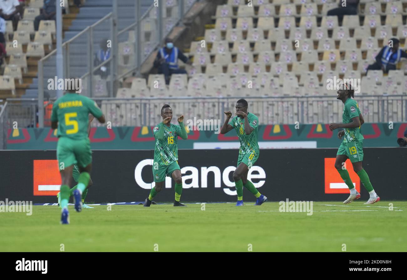 Kudakwashe Mahachi of Zimbabwe celebrates scoring their second goal ...