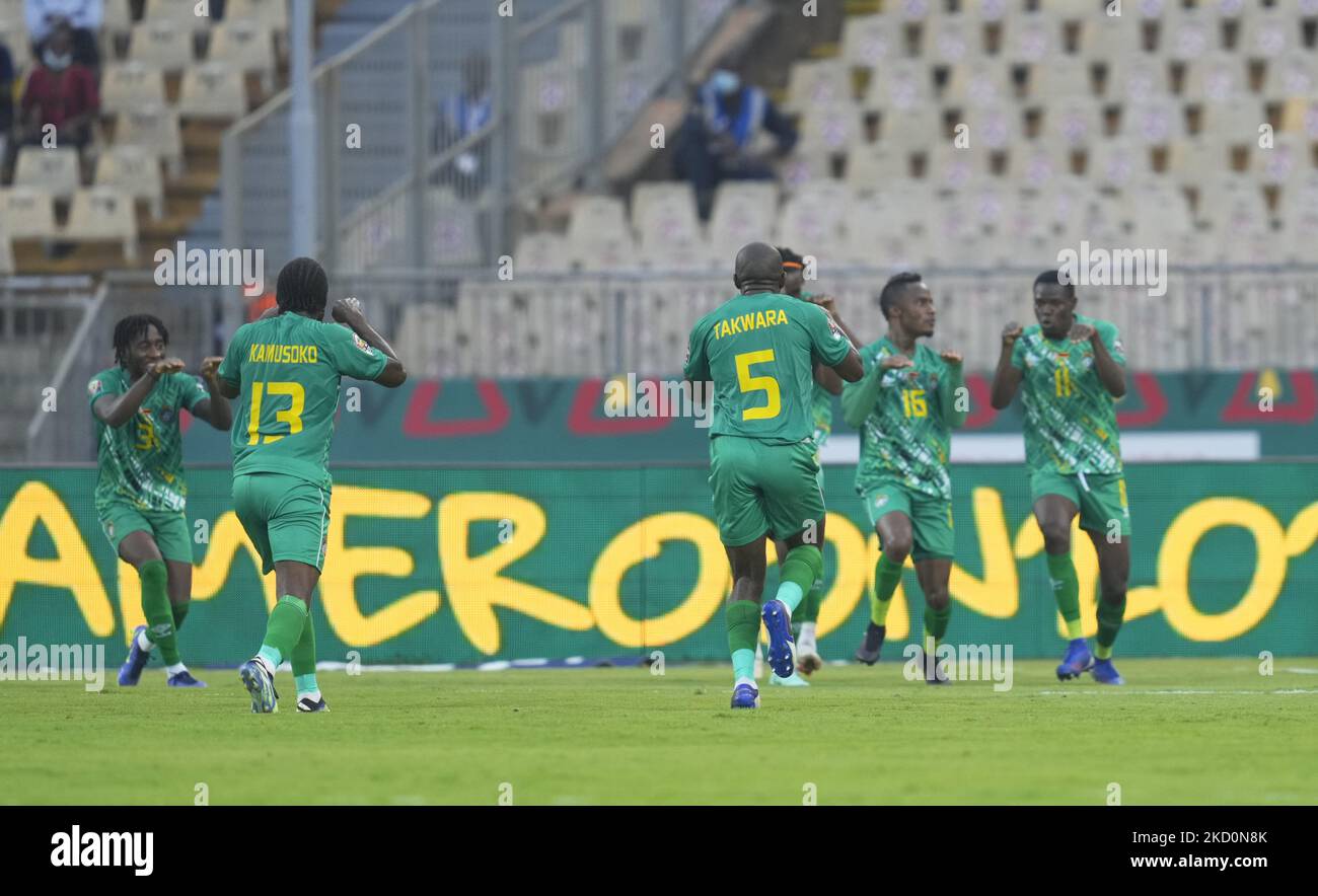 Kudakwashe Mahachi of Zimbabwe celebrates scoring their second goal ...