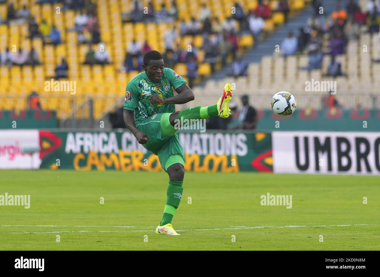 Godknows Murwira of Zimbabwe during Guinea versus Zimbabwe , African ...