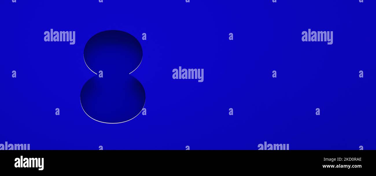 number 8 shape over blue background, blank for international women's ...