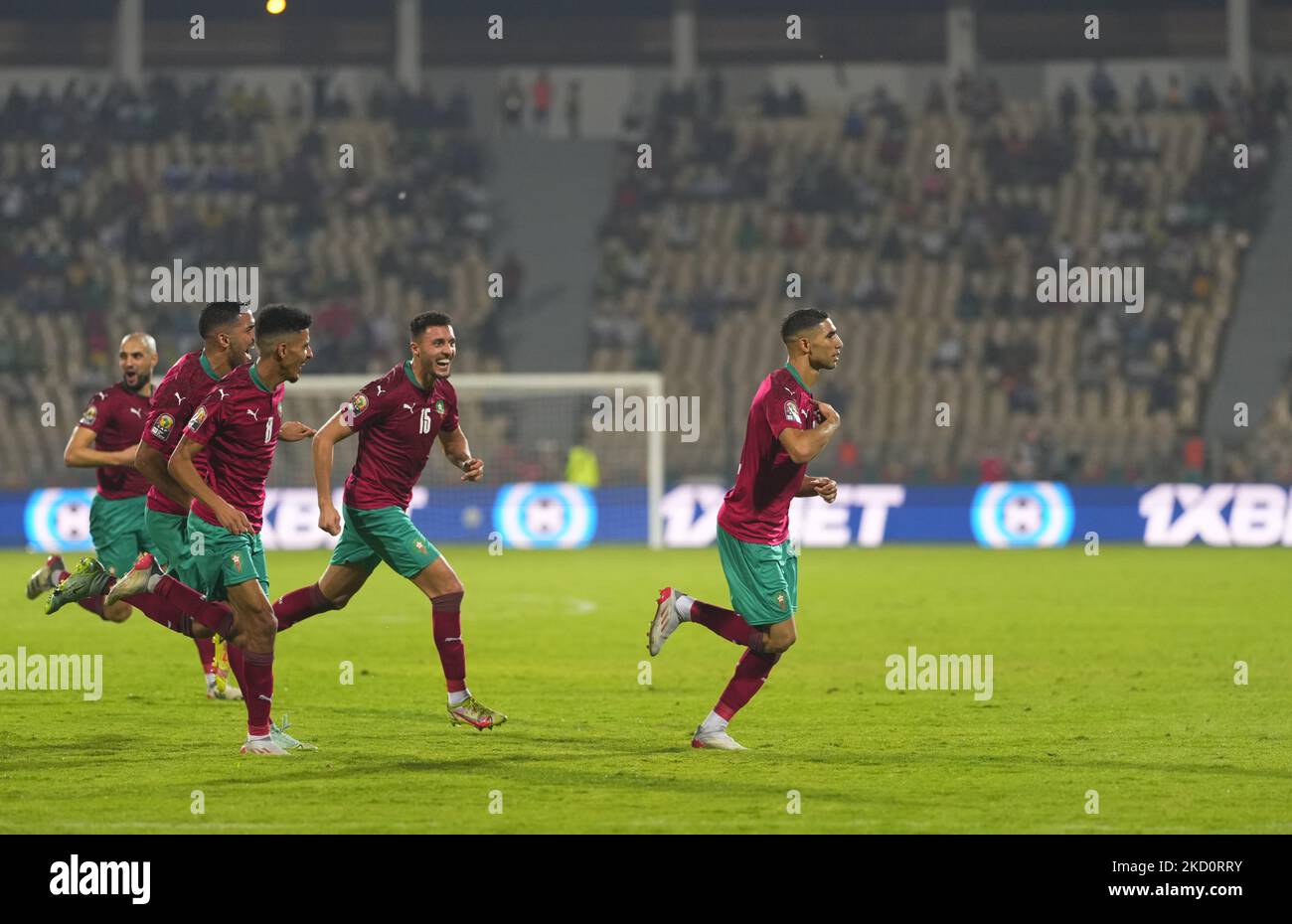 Achraf Hakimi of Morocco celebrates scoring their second goal during ...