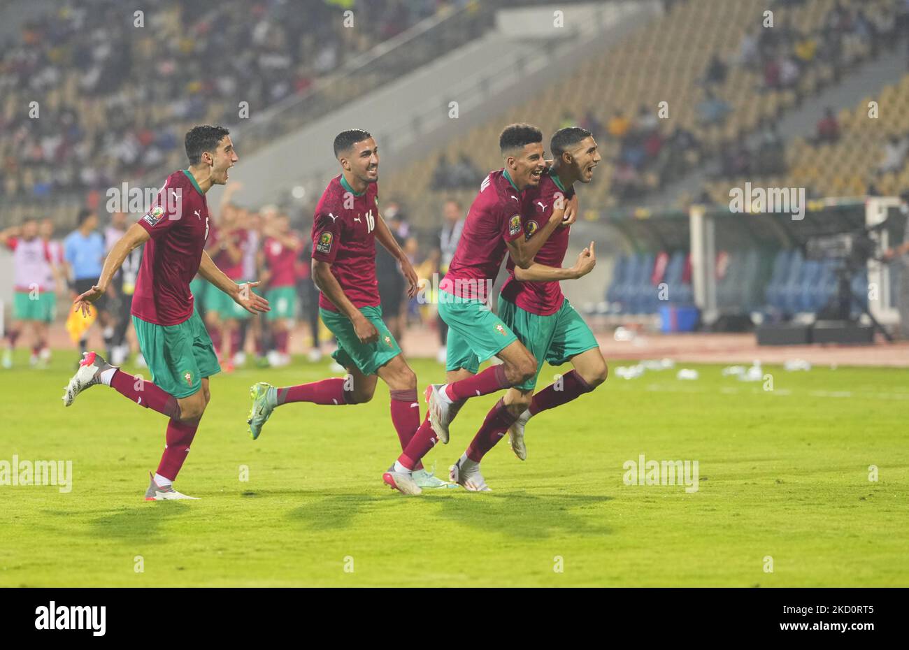 Achraf Hakimi of Morocco celebrates scoring their second goal during ...