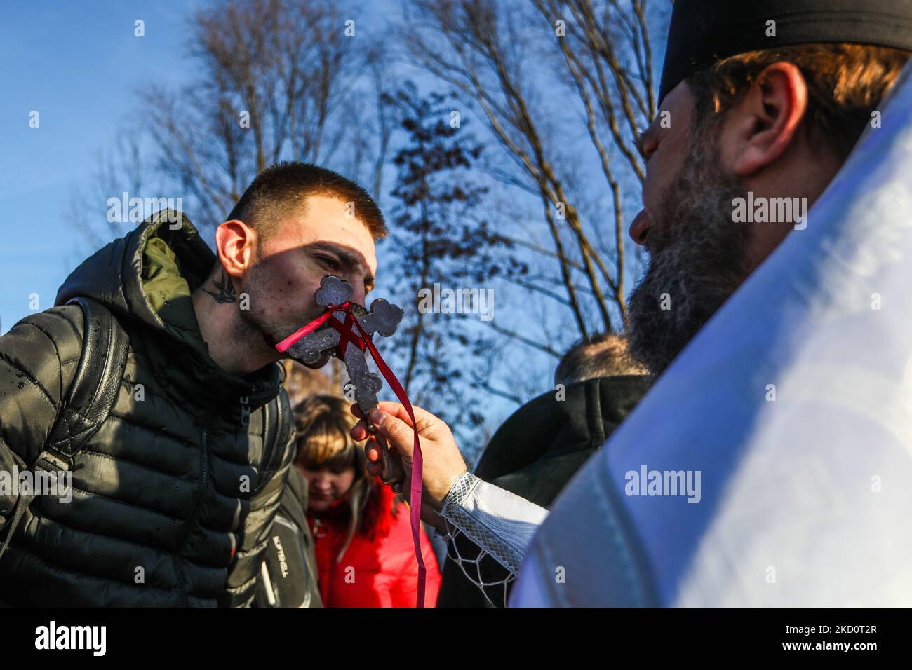 Members of the Eastern Orthodox Church attend the celebration of the ...