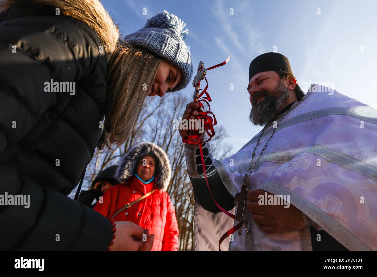 Members of the Eastern Orthodox Church attend the celebration of the ...