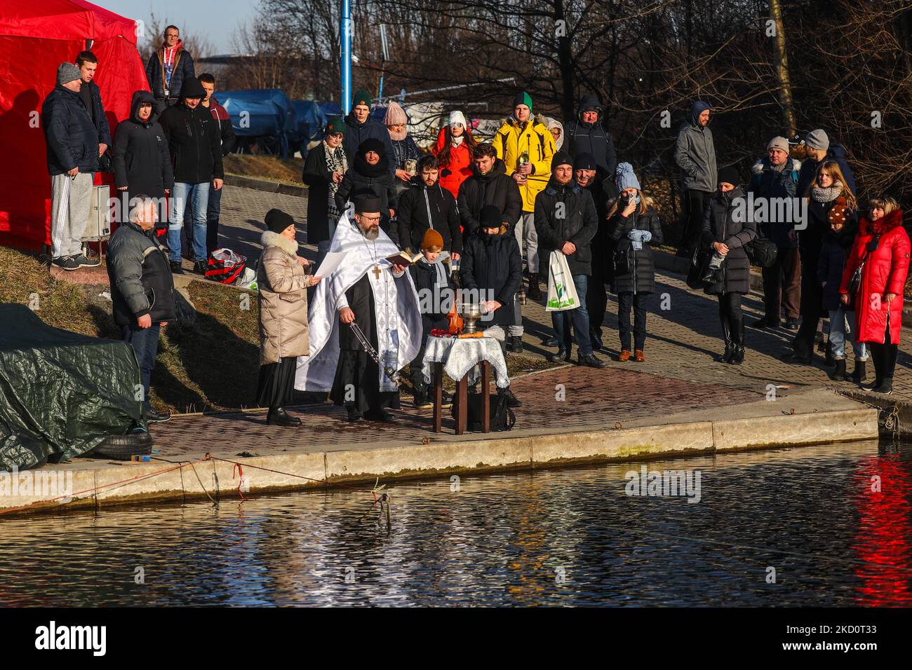 Members of the Eastern Orthodox Church attend the celebration of the ...