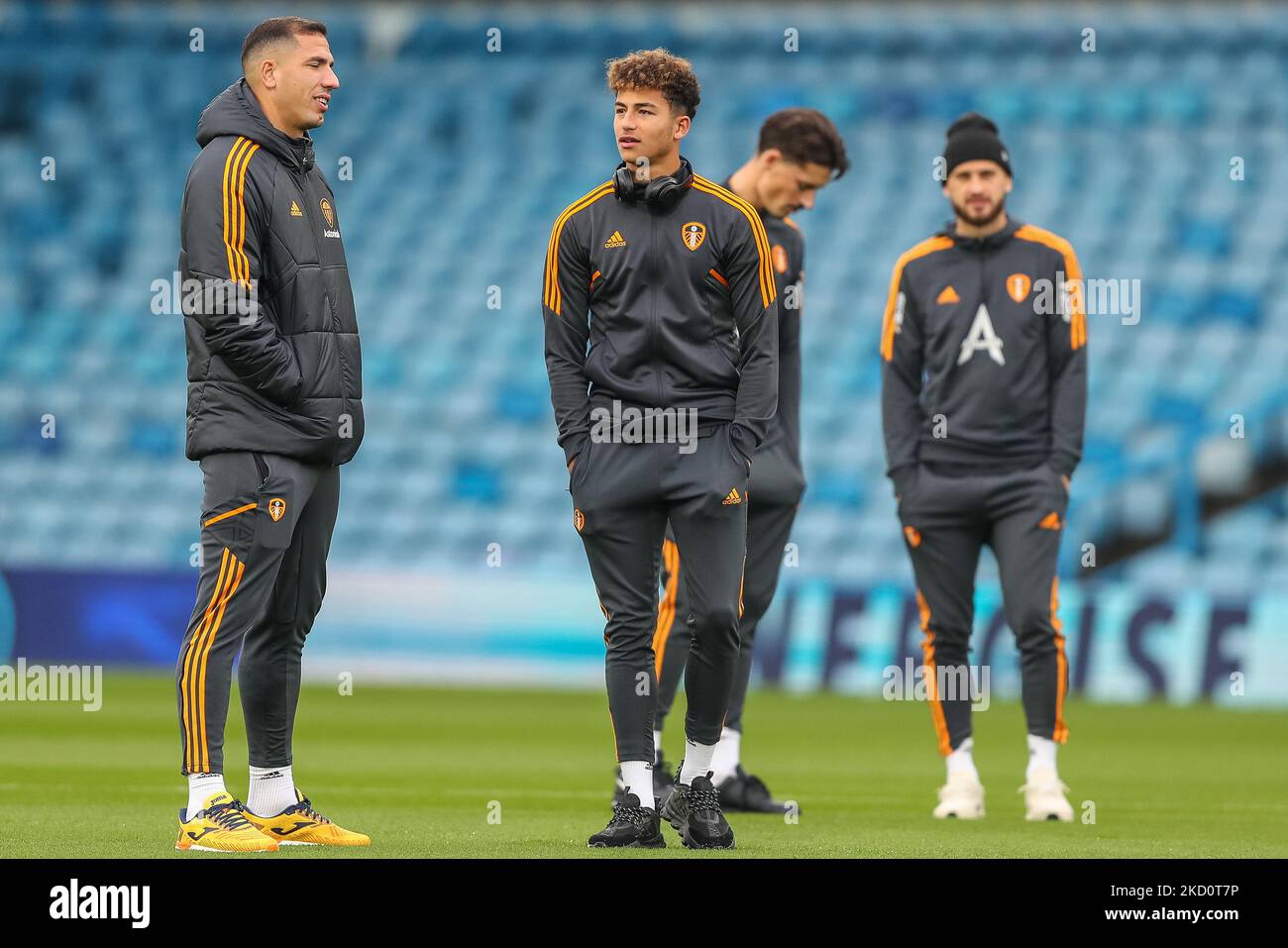 Leeds United players arrive ahead of the Premier League match Leeds ...