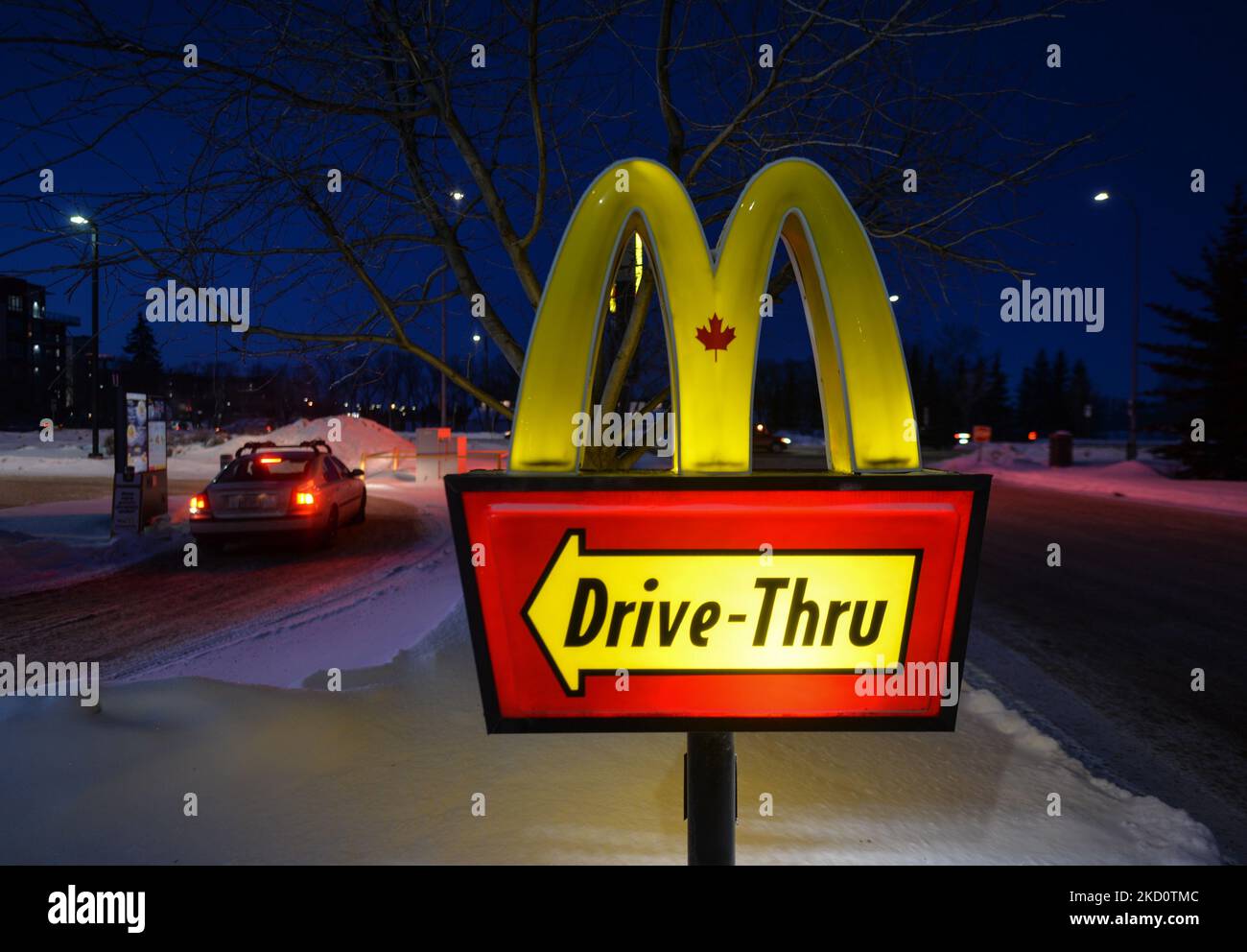 Drive-Thru sign outside McDonald's in South Edmonton. On Wednesday ...