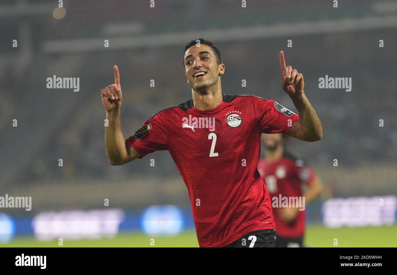 Mohamed Abdel Monem of Egypt celebrates scoring their first goal during ...
