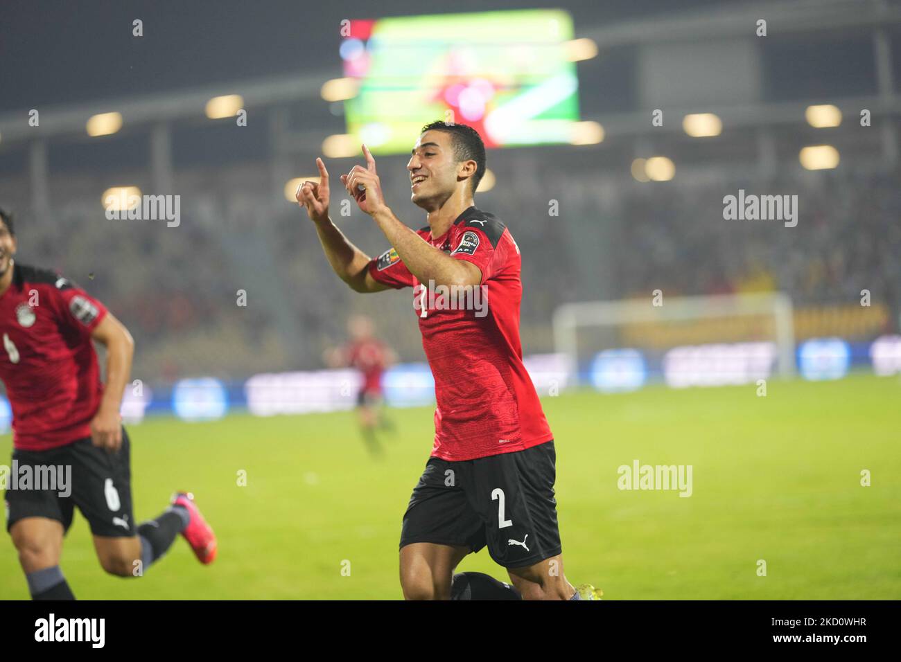 Mohamed Abdel Monem of Egypt celebrates scoring their first goal during ...