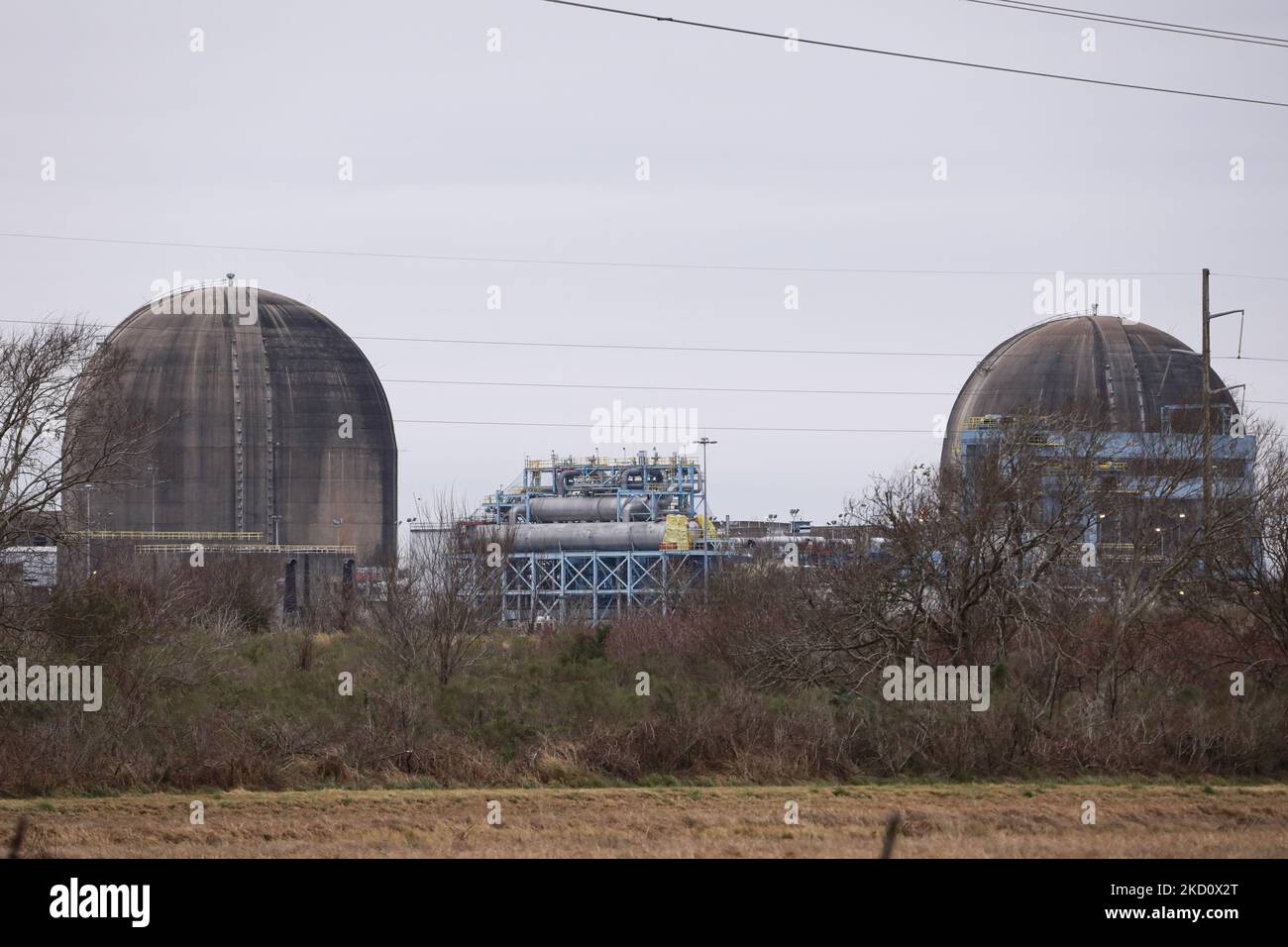 Both reactors are seen at the STP Nuclear Power Plant in South Texas on ...