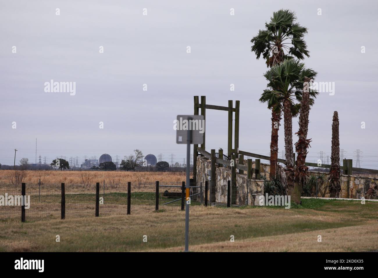The South Texas Project nuclear reactors are seen in the distance on ...