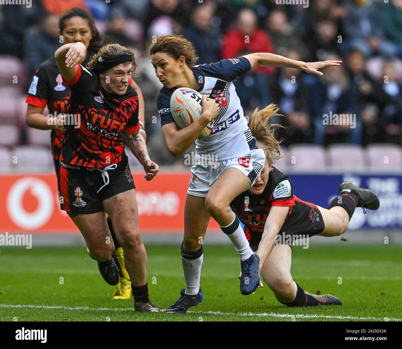 Courtney Winfield-Hill England makes a break during the Women's Rugby ...