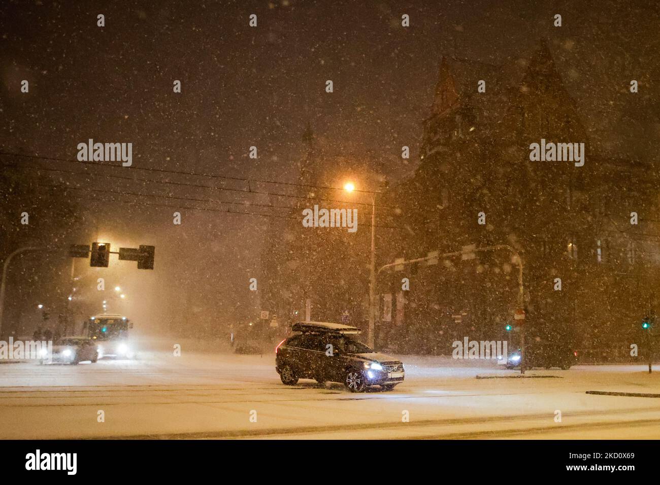 Snowstorm in Wroclaw, Poland, on January 20, 2022 (Photo by Krzysztof ...