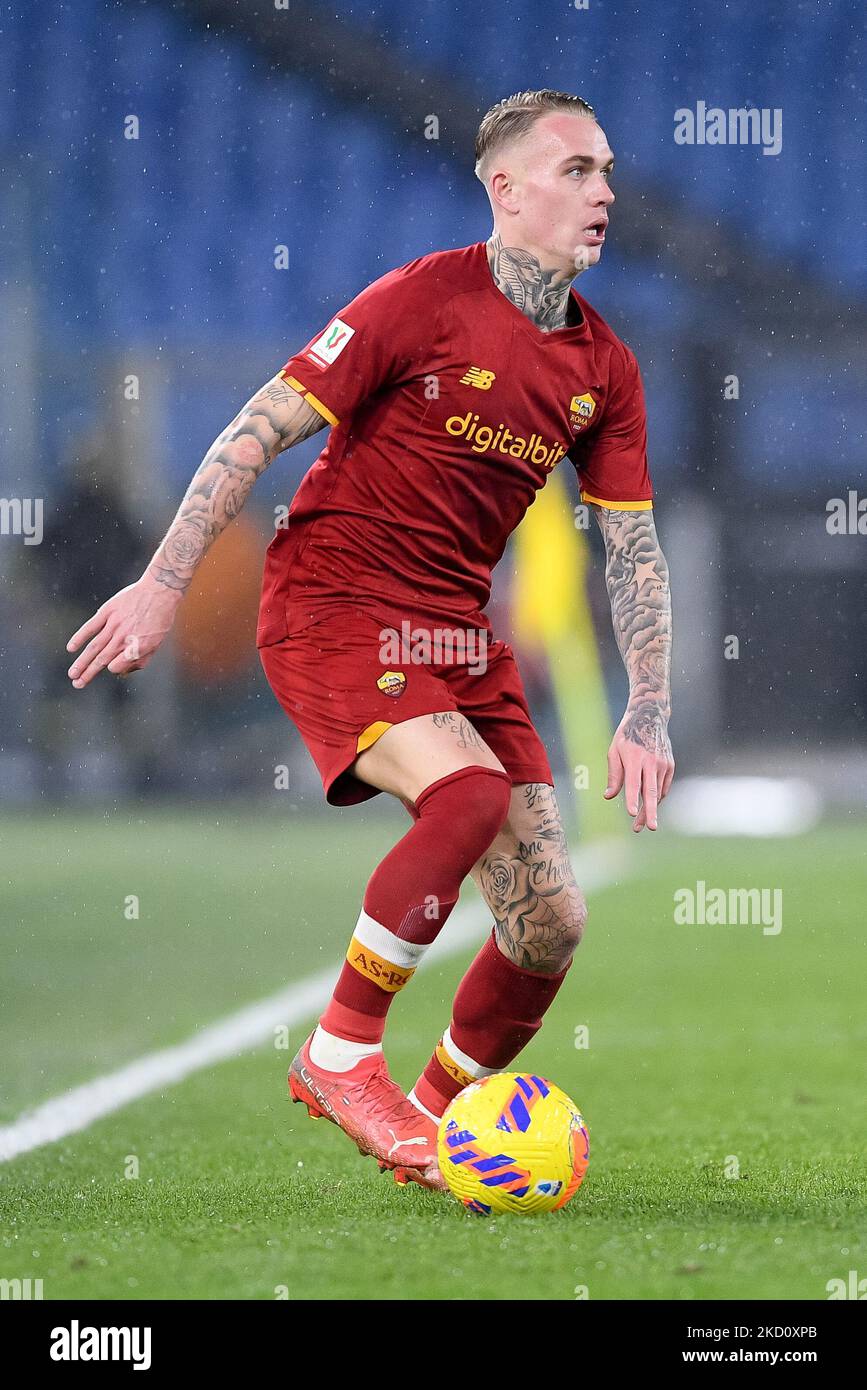 Rick Karsdorp of AS Roma during the Italian Cup match between AS Roma ...