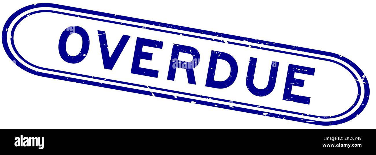 Grunge blue overdue word rubber seal stamp on white background Stock ...