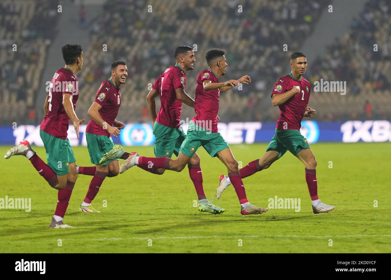 Achraf Hakimi of Morocco celebrates scoring their second goal during ...