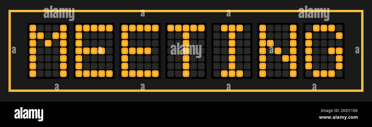 Orange color led banner in word meeting on black background Stock ...