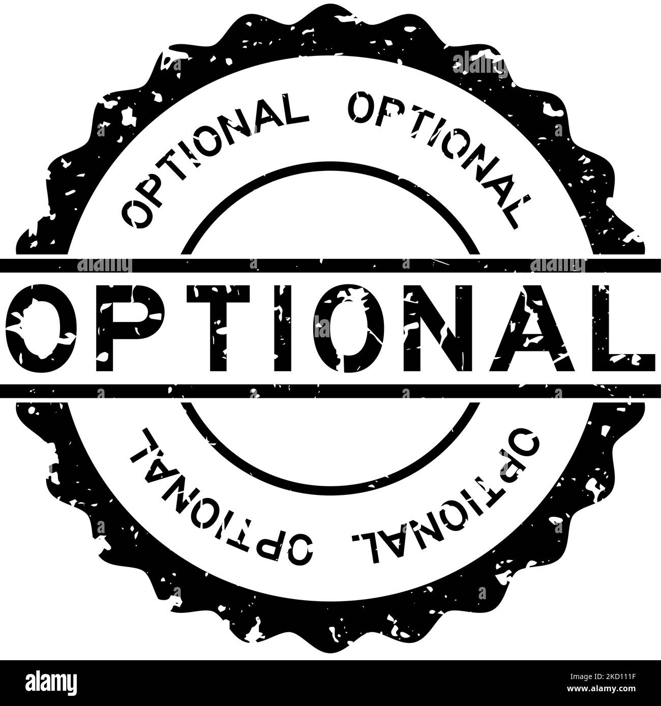 Grunge black optional word round rubber seal stamp on white background ...