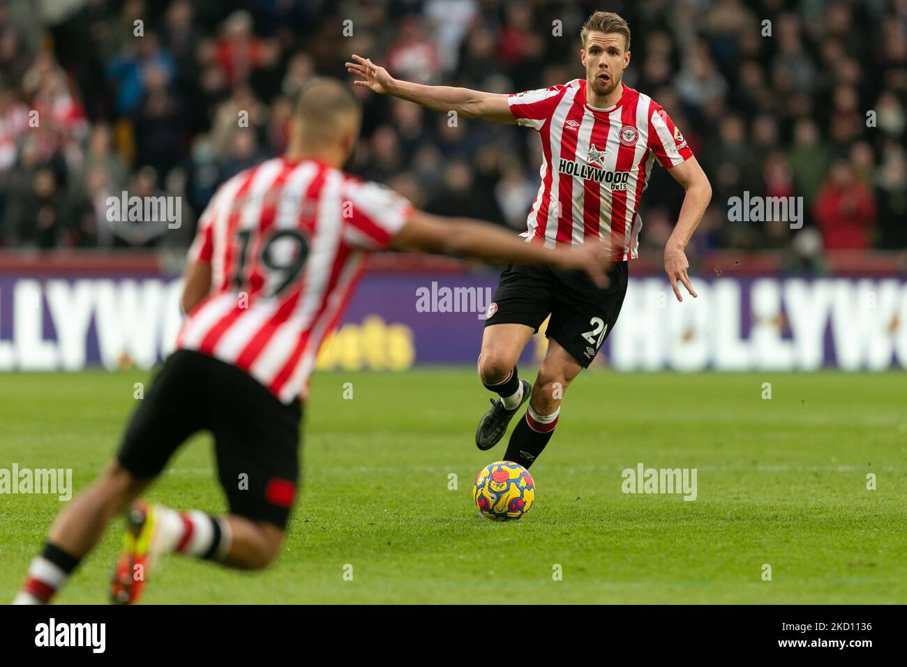 Kristoffer Ajer of Brentford in action during the Premier League match ...